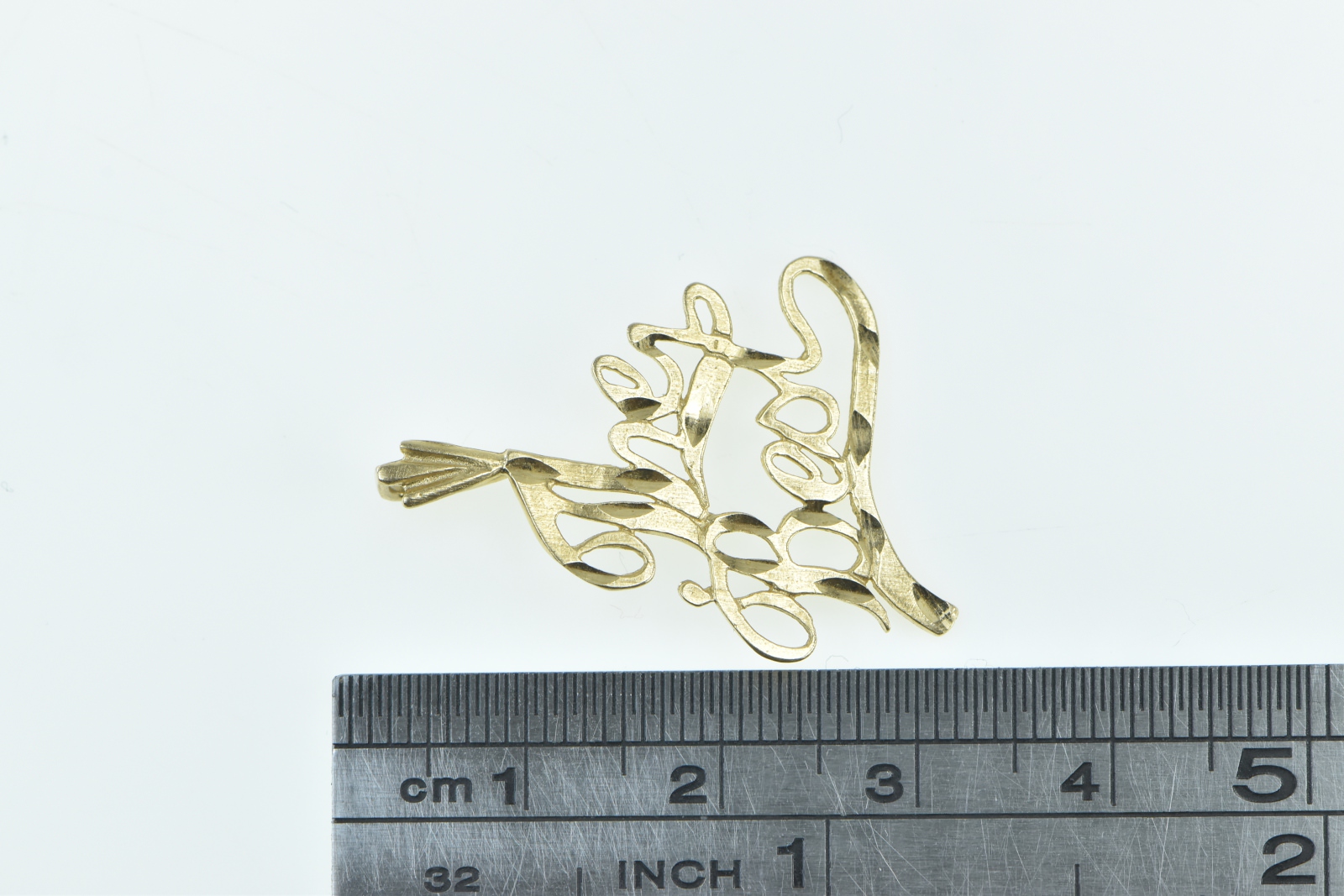 14K The Best Cursive Word Cut Out Yellow Gold Pendant | Property Room