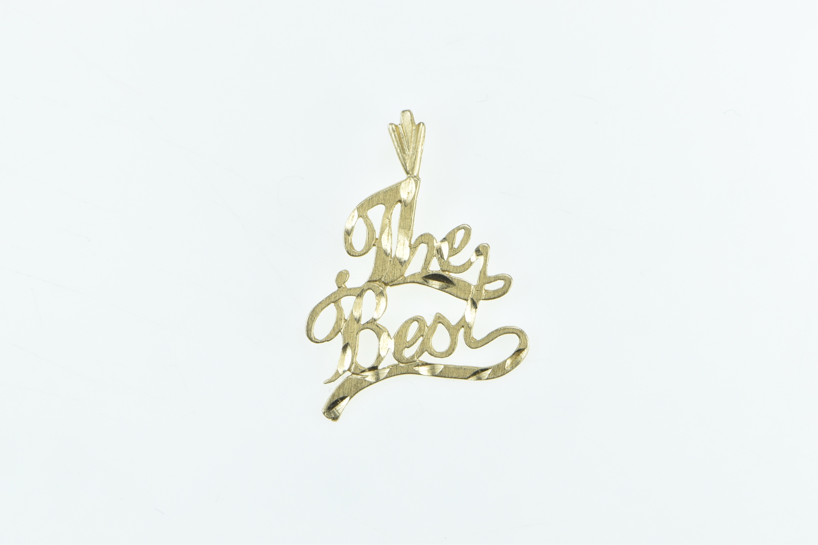 14K The Best Cursive Word Cut Out Yellow Gold Pendant | Property Room
