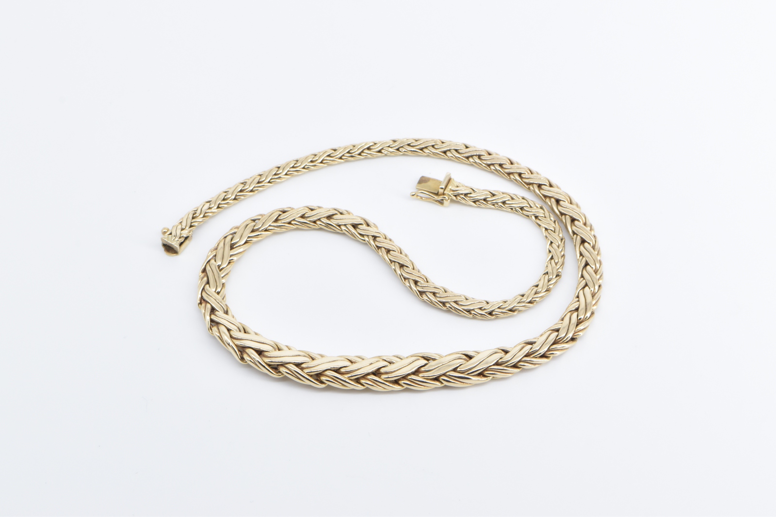14K Tiffany & Co Byzantine Link Braid Chain Yellow Gold Necklace 16.25 ...