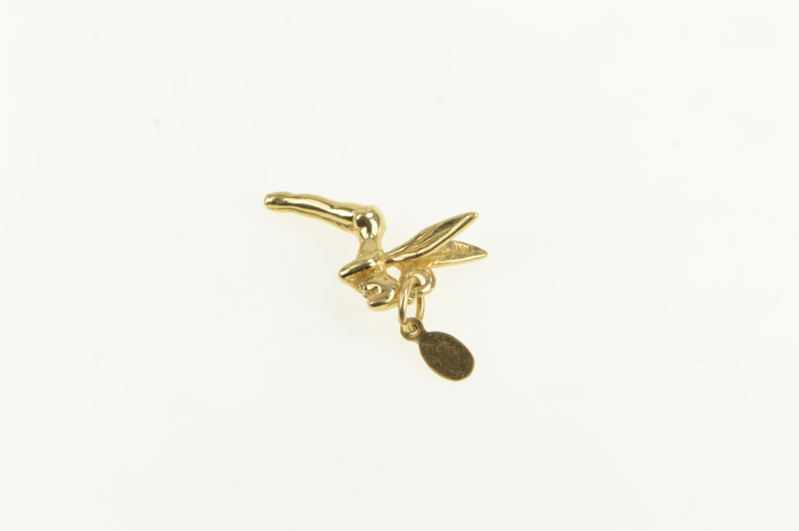 14K Tinkerbell Disney Fairy Pixie Peter Pan Yellow Gold Charm/Pendant ...
