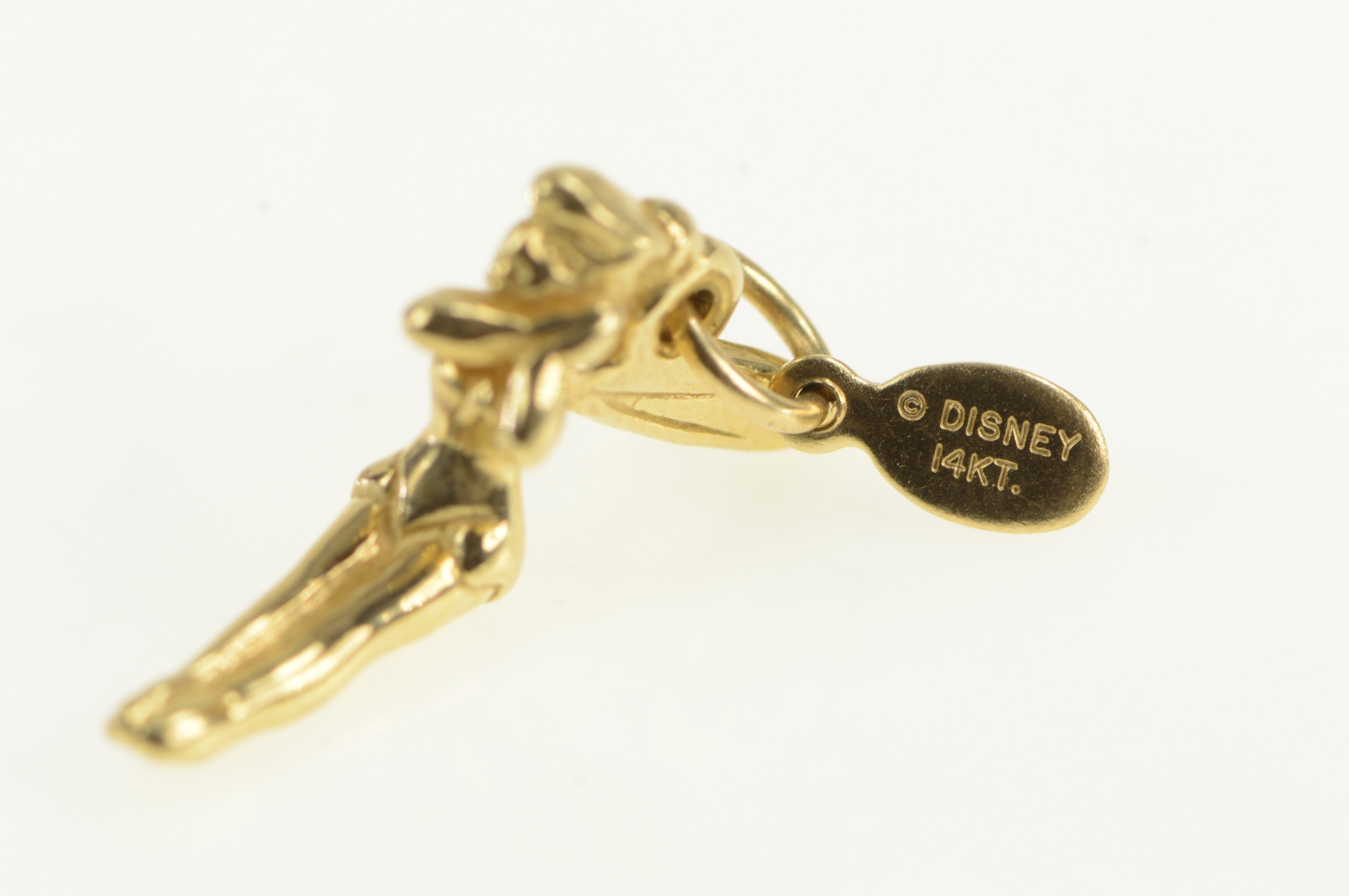 14K Tinkerbell Disney Fairy Pixie Peter Pan Yellow Gold Charm/Pendant ...