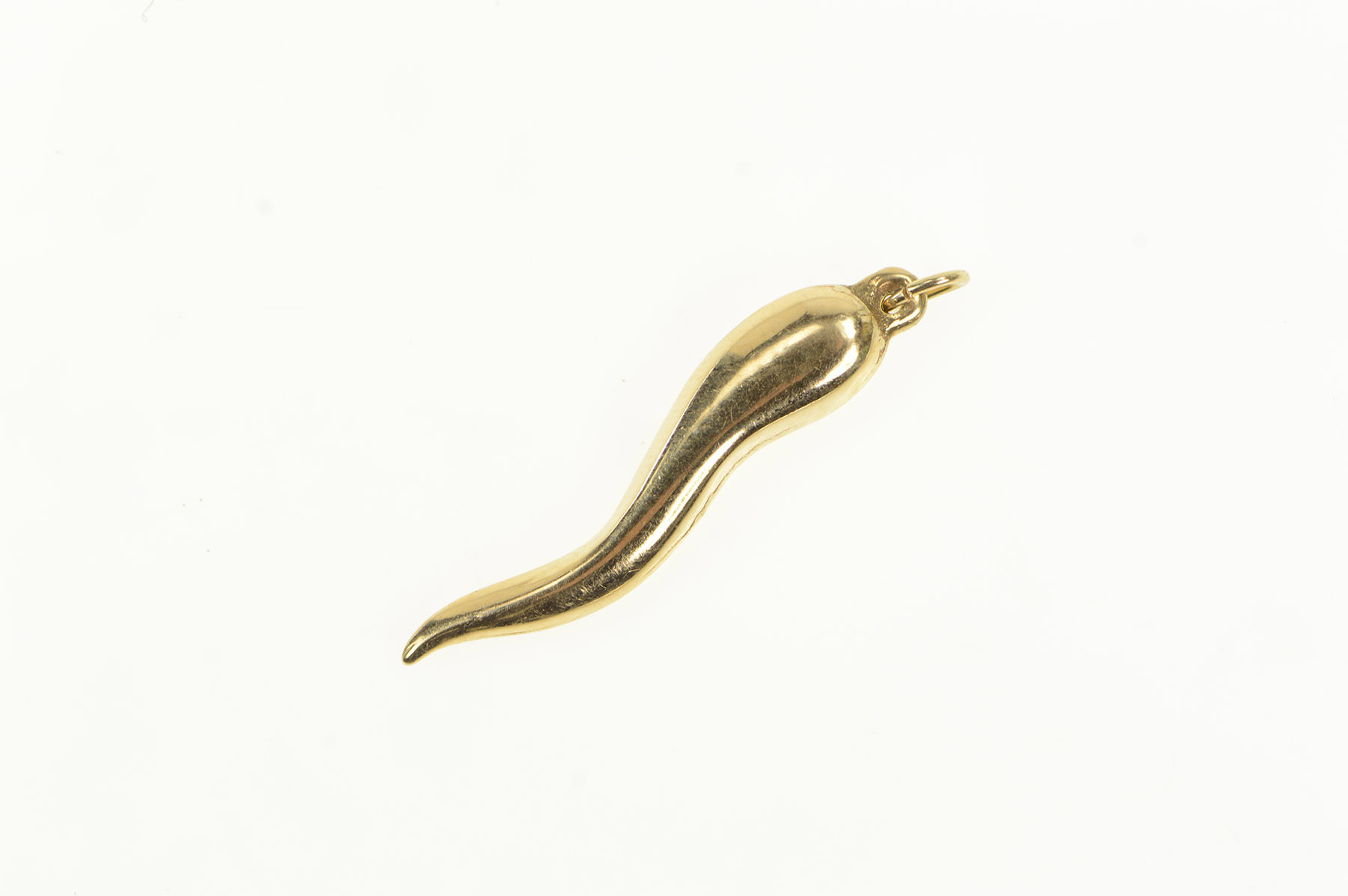 14K Traditional Italian Horn Protection Symbol Yellow Gold Charm ...