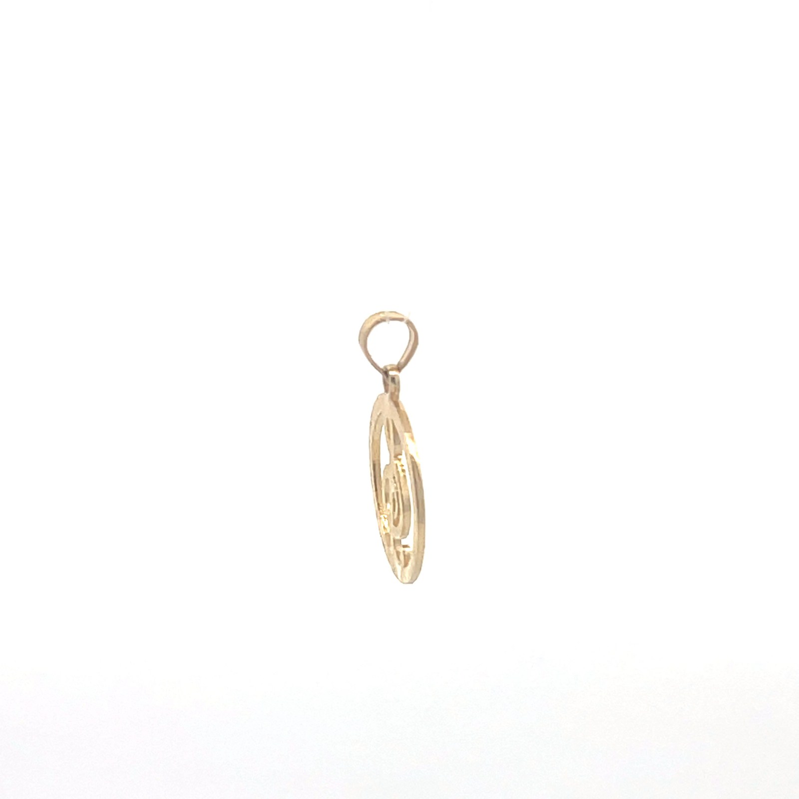 14K Treble Clef Music Note Symbol Round Yellow Gold Charm/Pendant ...