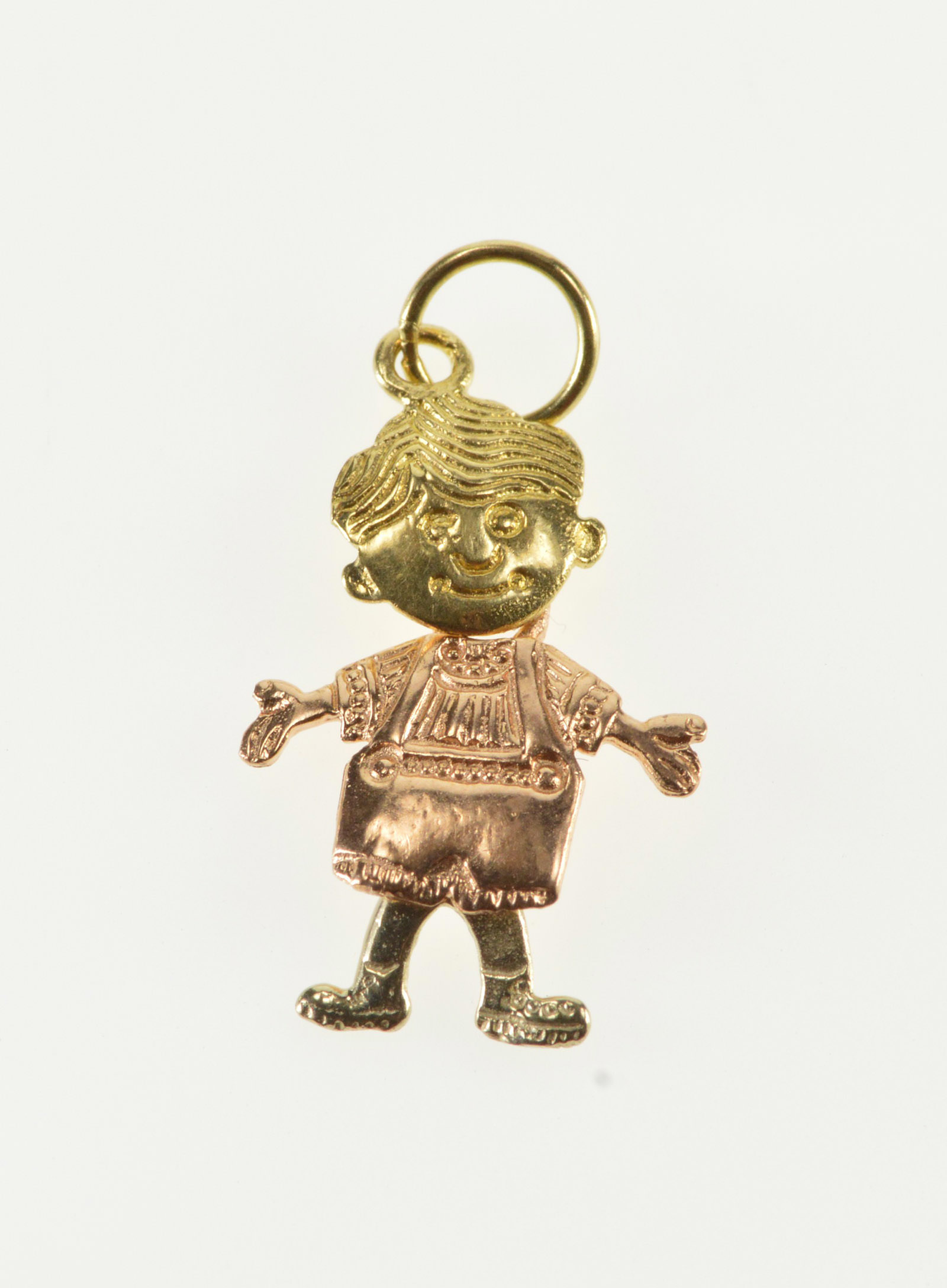 14K Tri Tone Stylized Girl Cartoon Style Child Yellow Gold Charm ...
