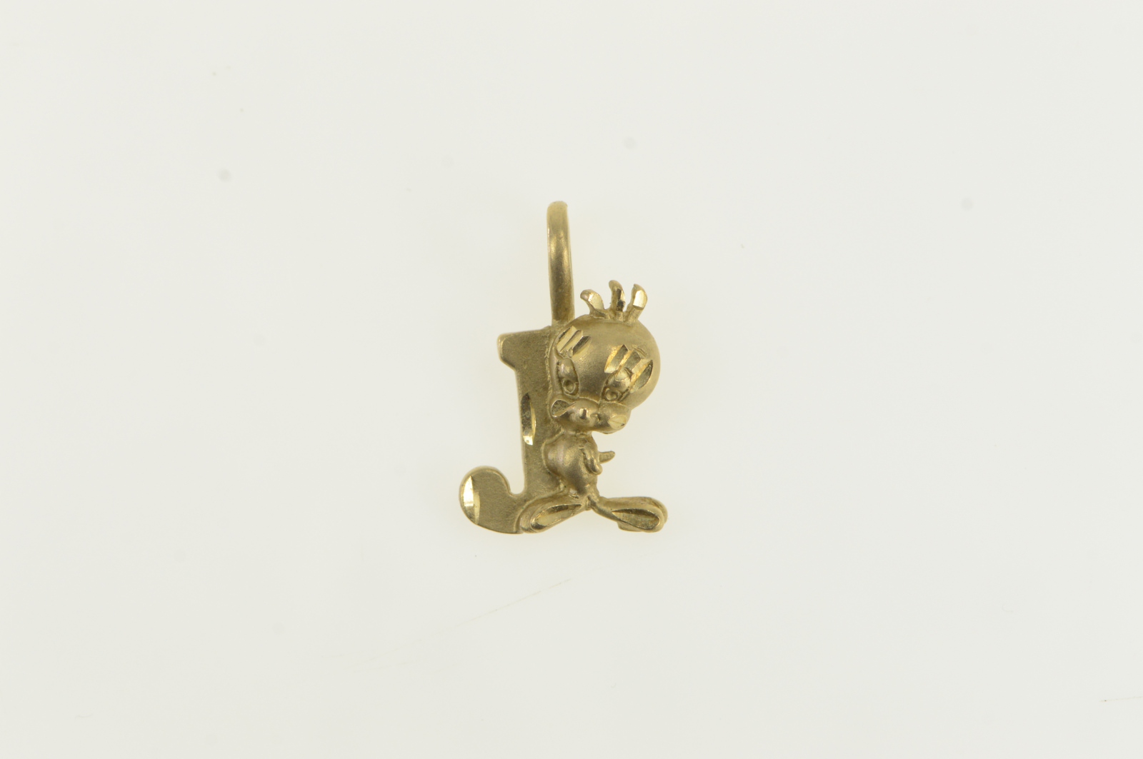 14K Tweety Bird J Letter Initial Warner Bros. Yellow Gold Charm/Pendant ...