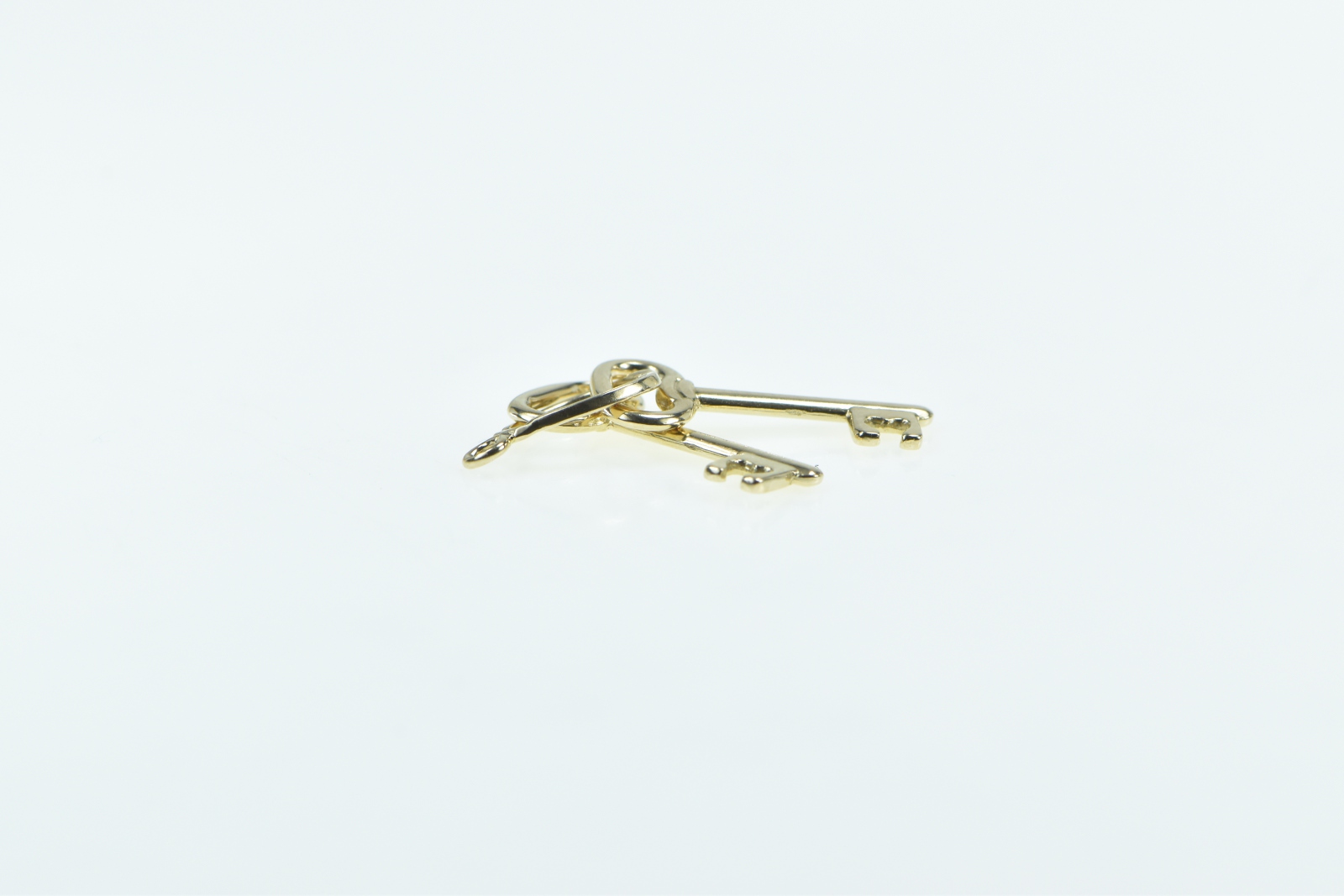 14K Two Skeleton Key Loyalty Trust Symbol Yellow Gold Charm/Pendant ...