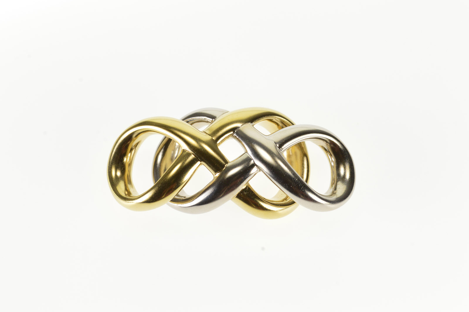 14K Two Tone Interlocking Infinity Design Slide White Gold Charm ...