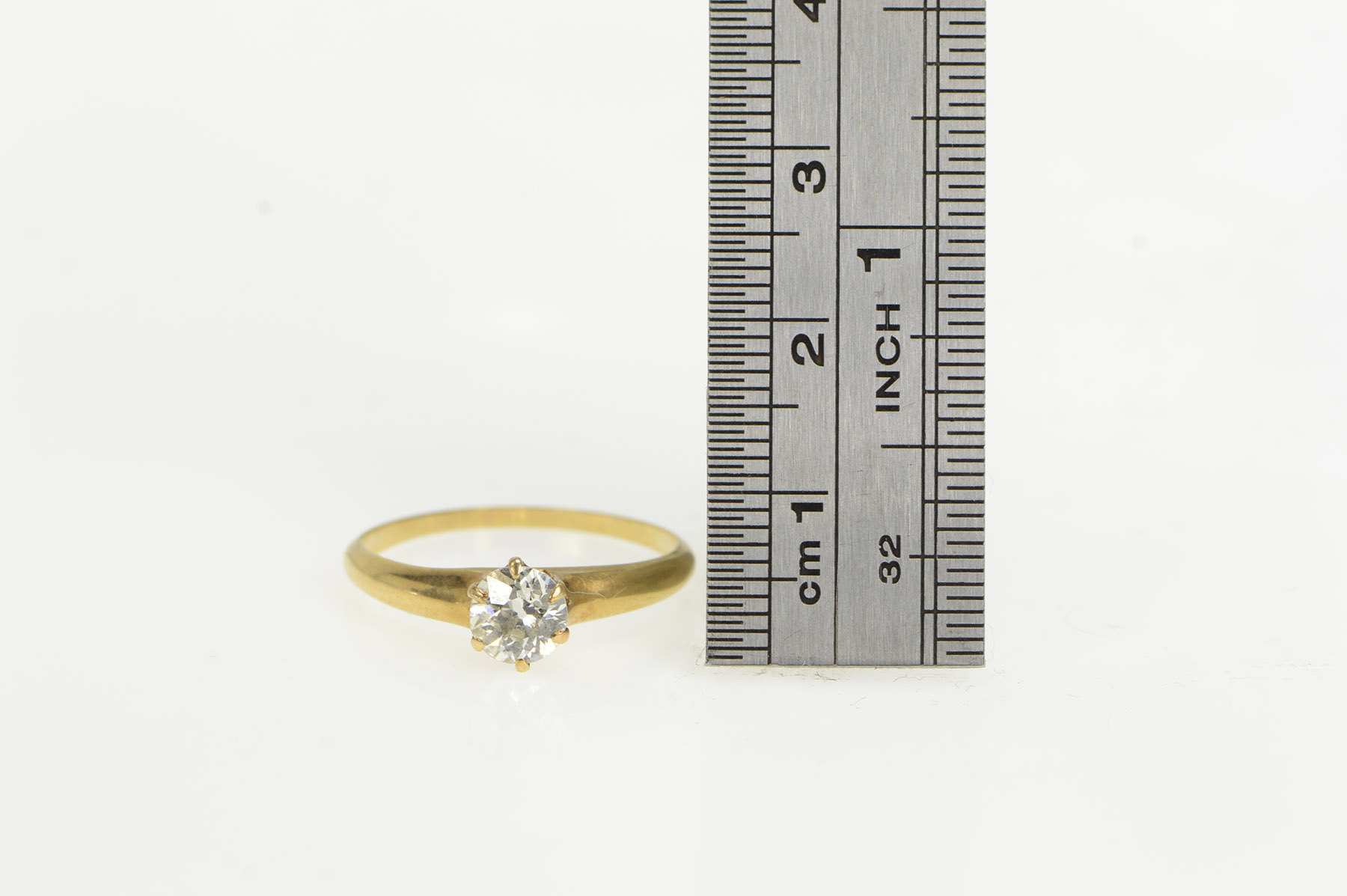 14K Victorian 0.70Ct OMC Diamond Engagement Yellow Gold Ring, Size 8.5 ...