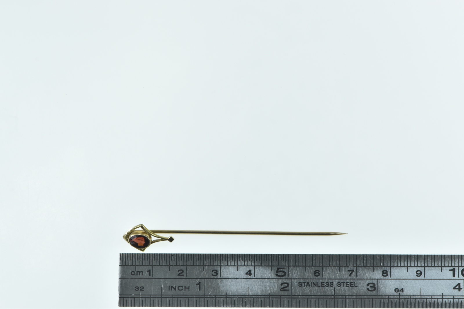 14K Victorian Oval Garnet Vintage Ornate Yellow Gold Stick Pin ...