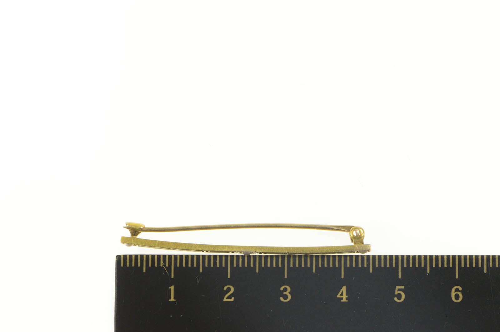14K Victorian Seed Pearl Inset Leaf Pattern Bar Yellow Gold Pin/Brooch ...
