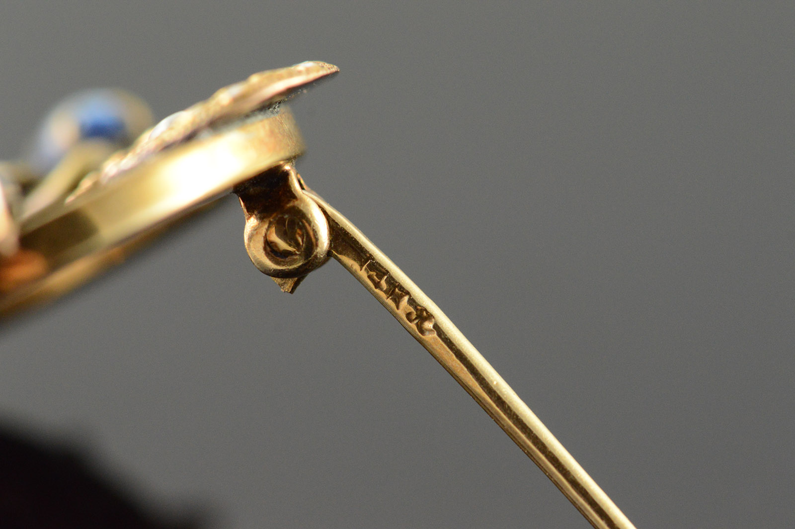 14K Victorian/Art Deco Stick Pin Collection Circle Yellow Gold Pin ...