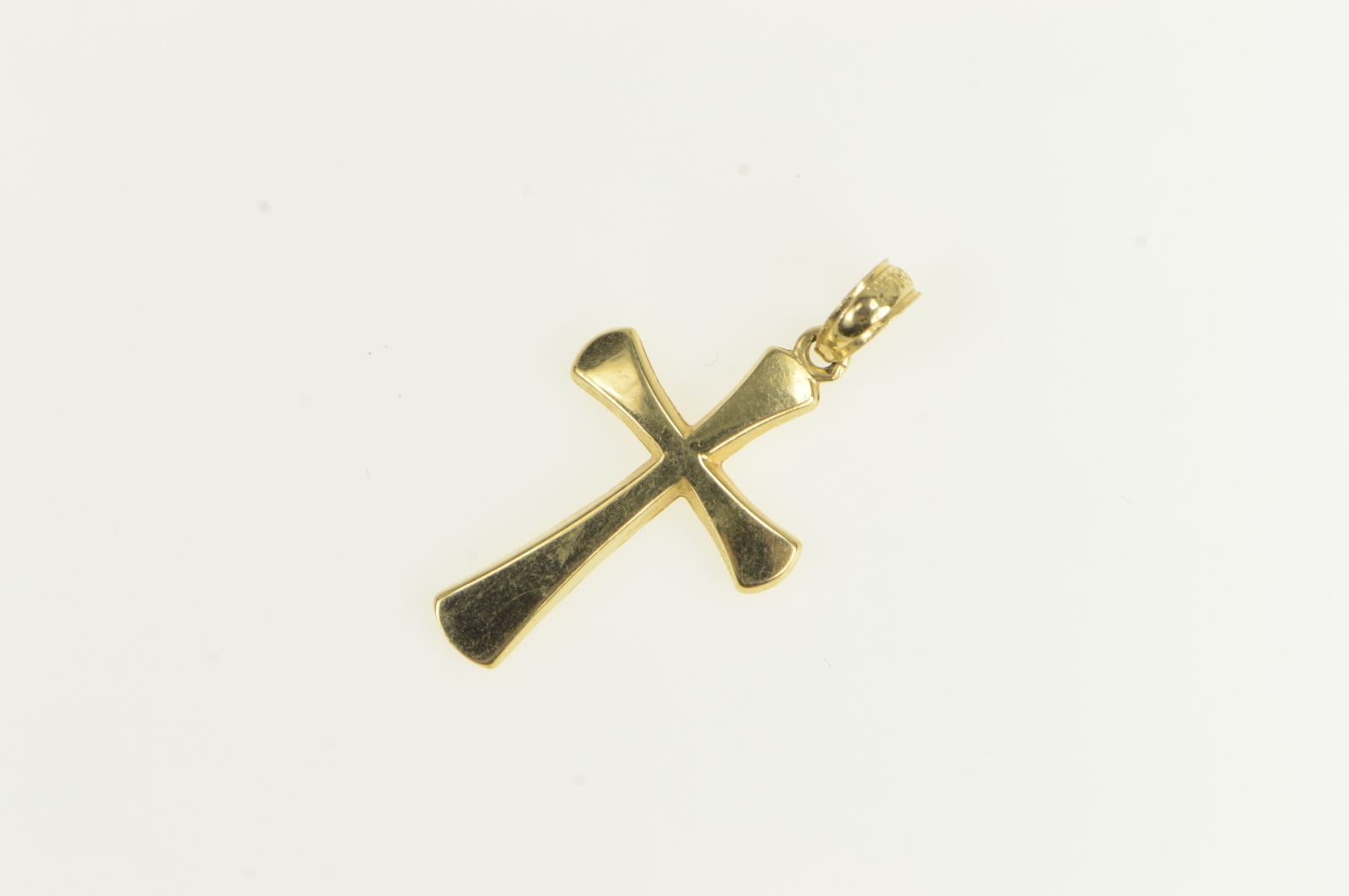 14K Vintage Cross Christian Faith Curved Symbol Yellow Gold Pendant ...