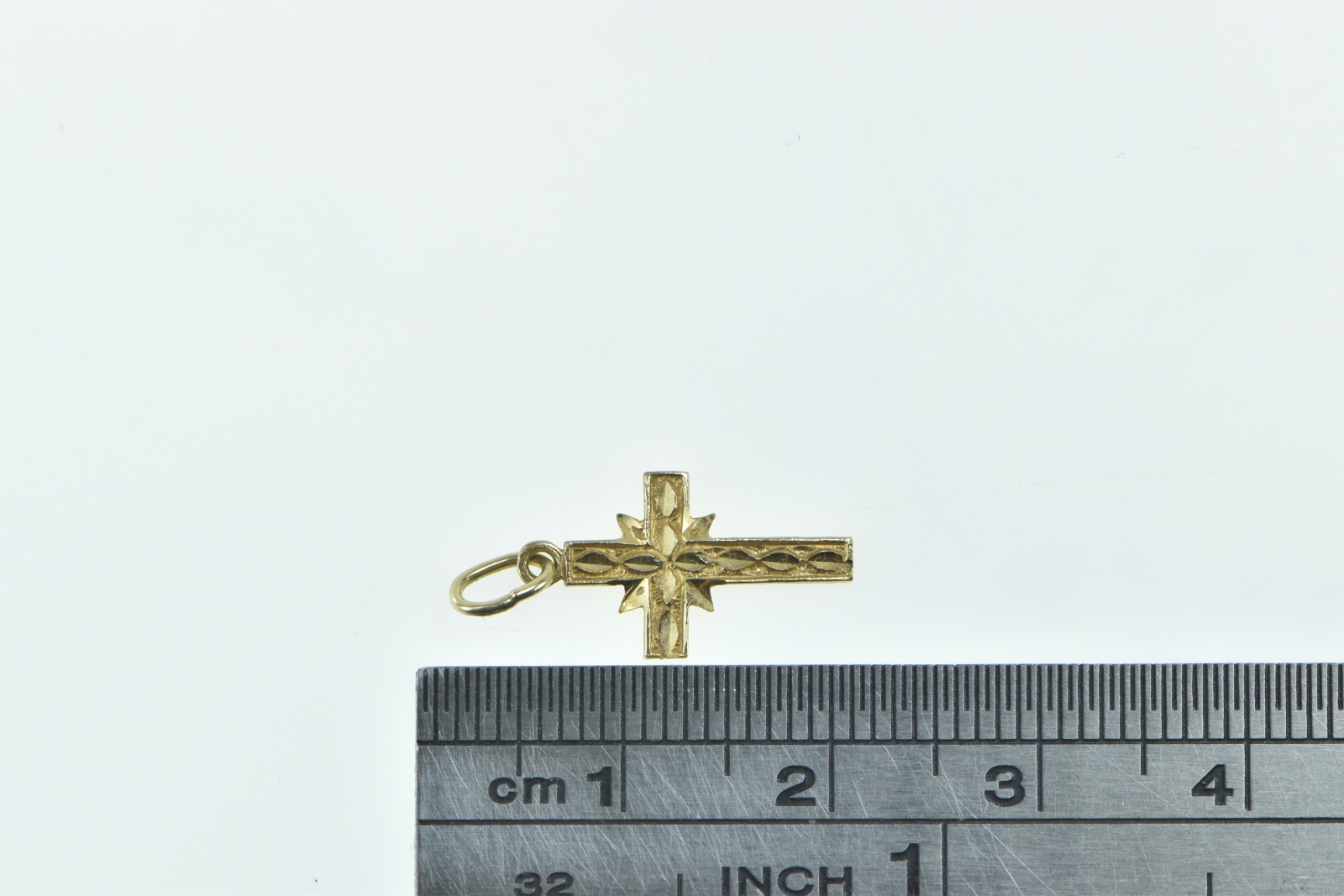 14K Vintage Retro Cross Christian Faith Symbol Yellow Gold Charm ...