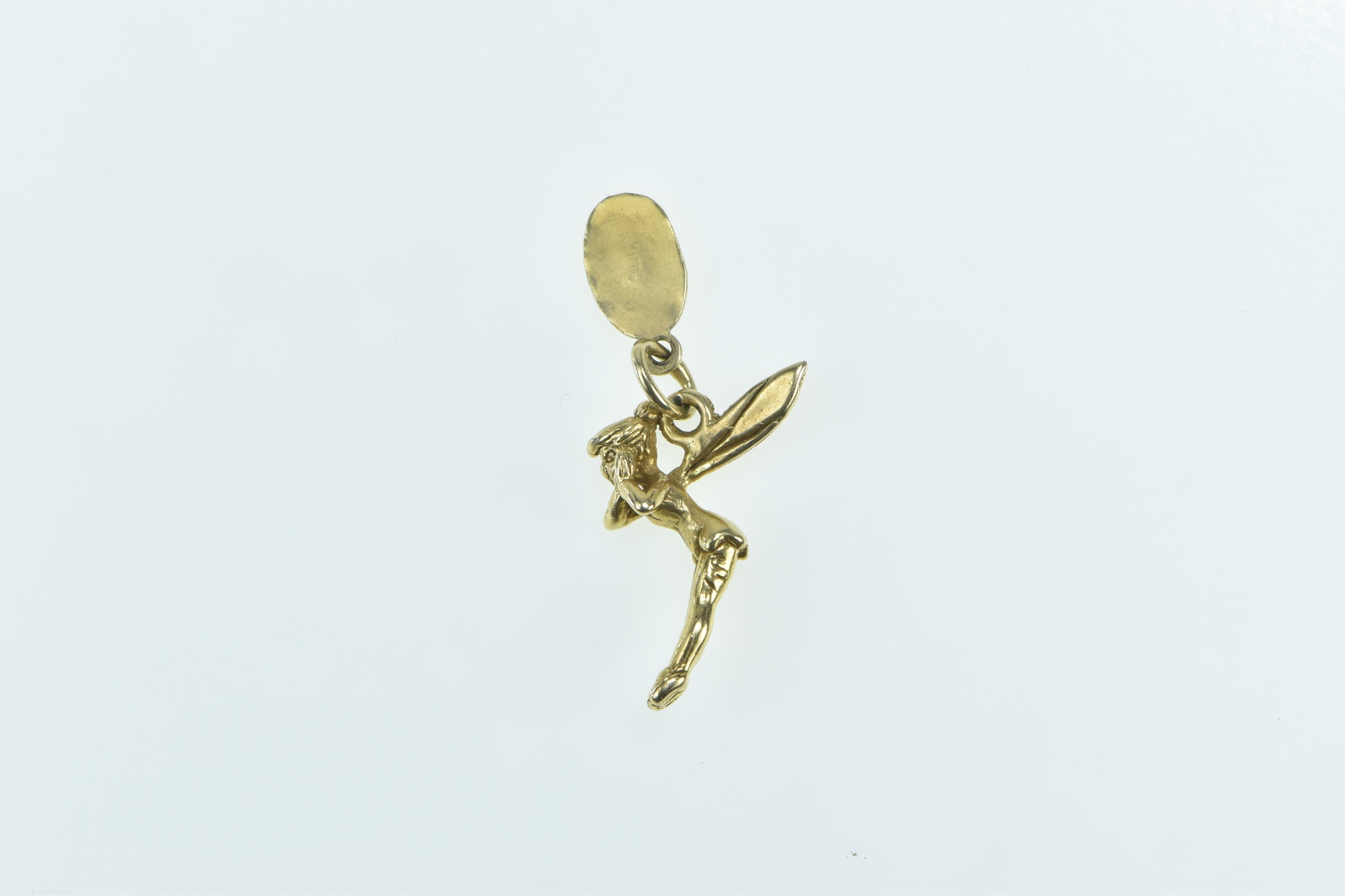 14K Walt Disney Prod Tinkerbell Peter Pan Pixie Yellow Gold Charm ...