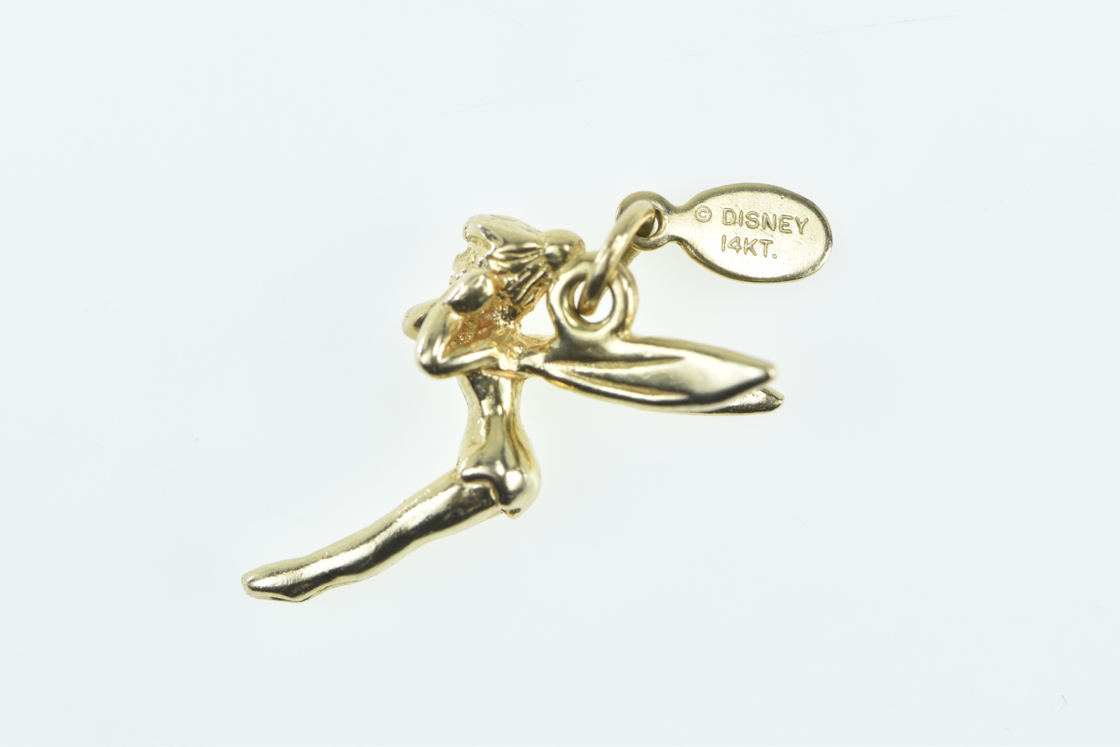 14K Walt Disney Prod Tinkerbell Pixie Character Yellow Gold Charm ...
