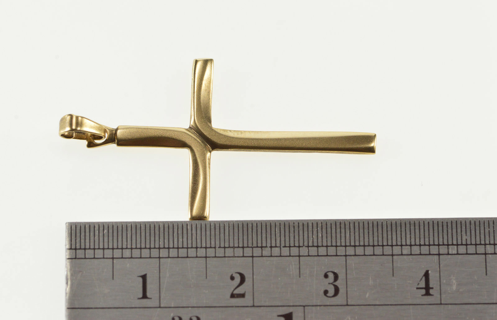 14K Wavy Curvy Design Cross Christian Symbol Yellow Gold Pendant ...