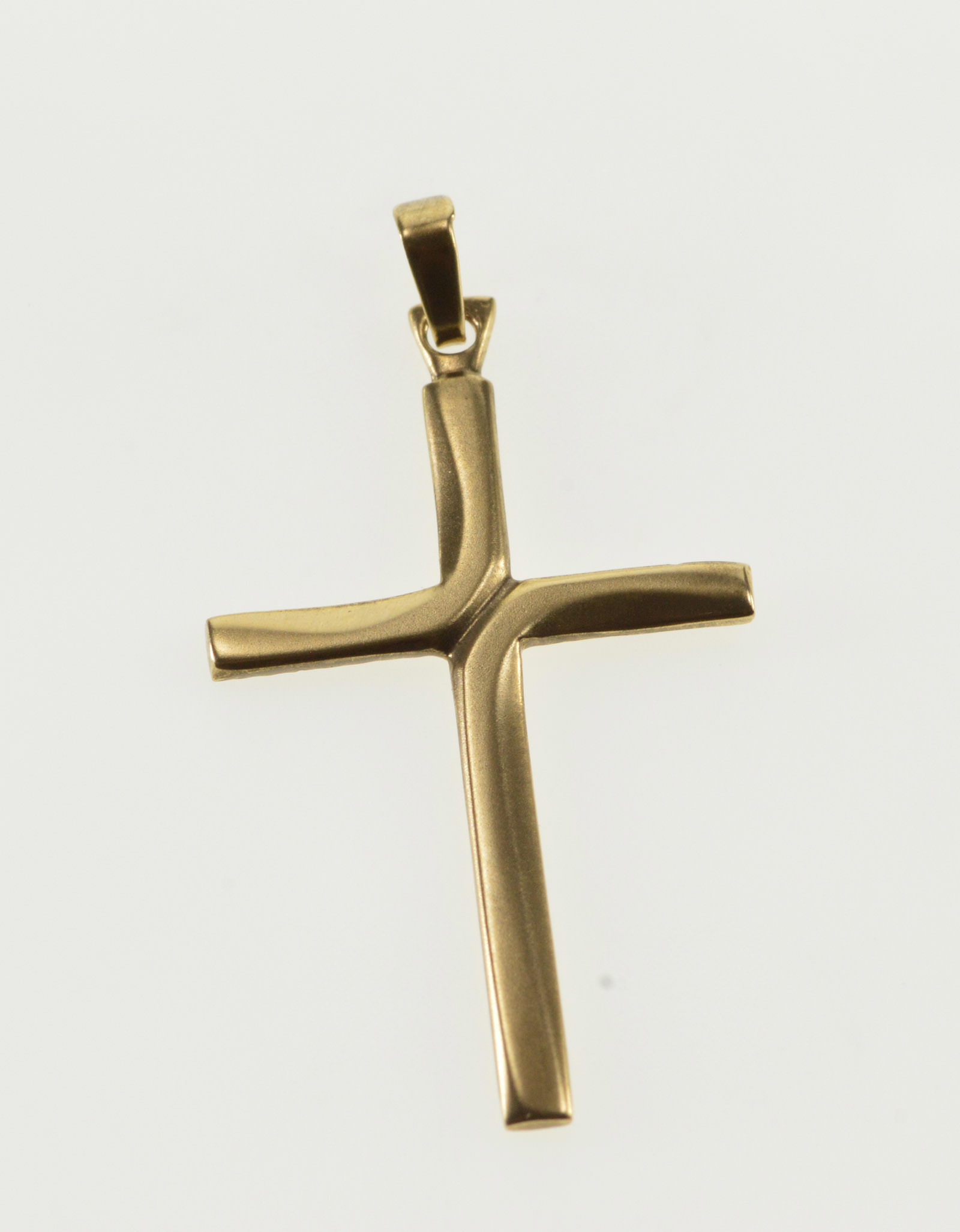 14K Wavy Curvy Design Cross Christian Symbol Yellow Gold Pendant ...
