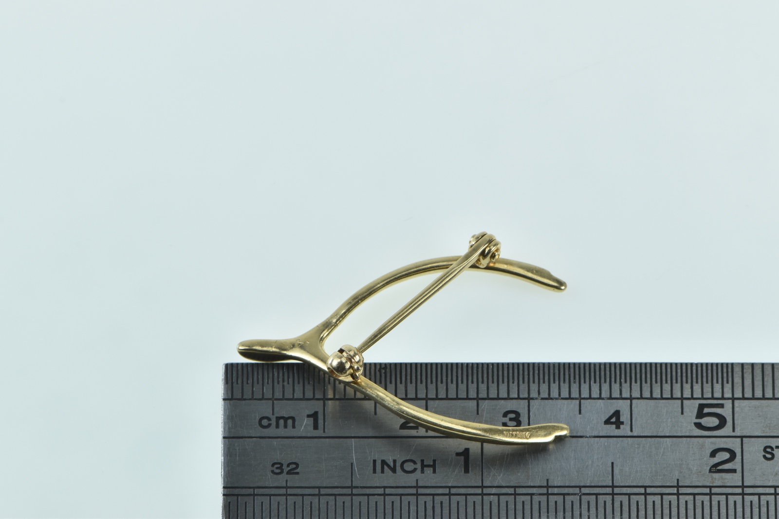 14K Wish Bone Good Luck Lucky Vintage Yellow Gold Pin/Brooch | Property ...