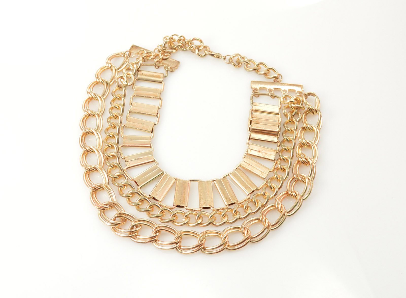 170.5g Gold Tinted Multi-Strand Chain 20.5" Necklace | Property Room