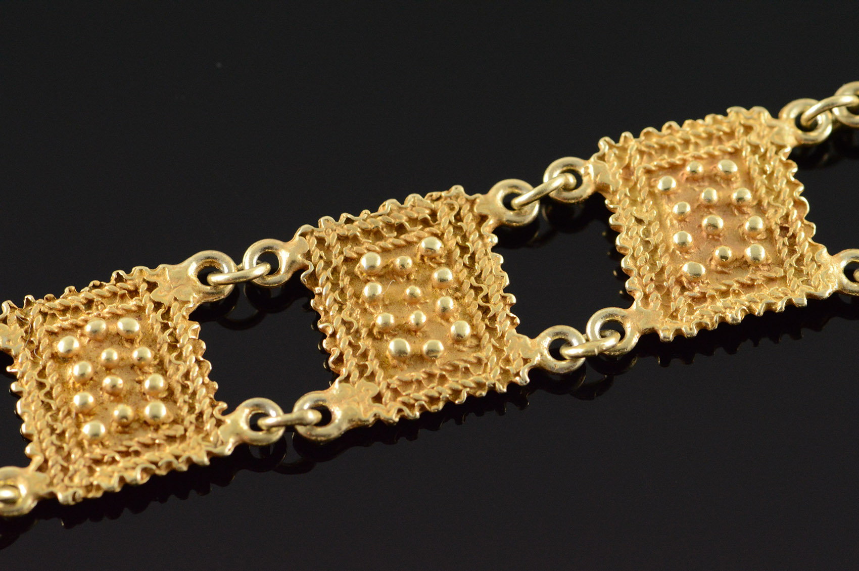17.6g Sterling Silver Marcello Fontana Modernist Gold Plated Bracelet 6 ...