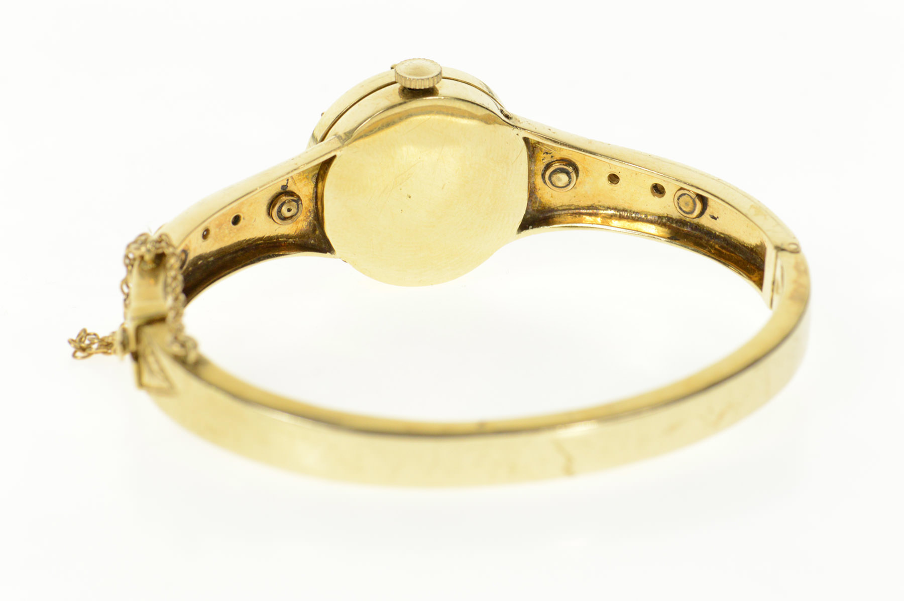 18K 0.80 Ctw Victorian Blue Enamel Diamond Bangle Watch - Women's ...