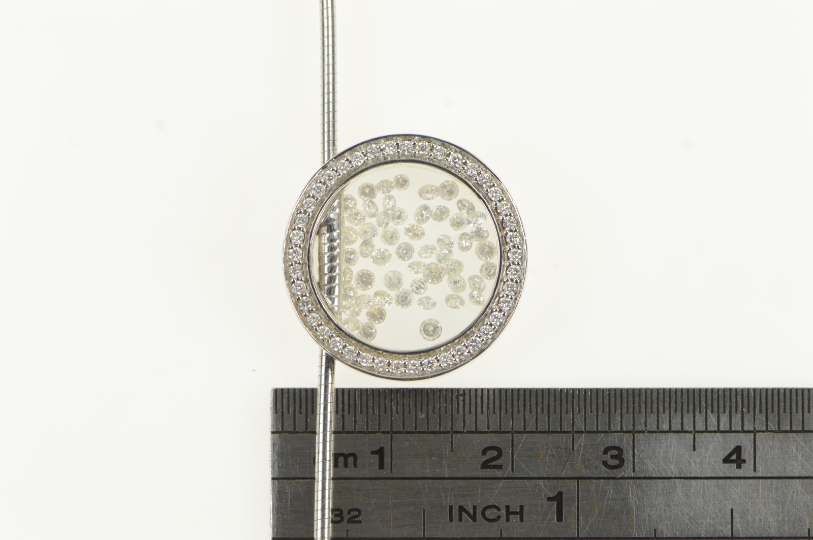 18K 1.25 Ctw Movado Diamond Capsule Chain White Gold Necklace 16 ...