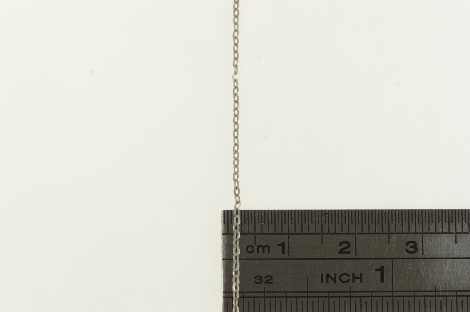 18K 1.2mm Vintage Classic Cable Chain White Gold Necklace 18 ...