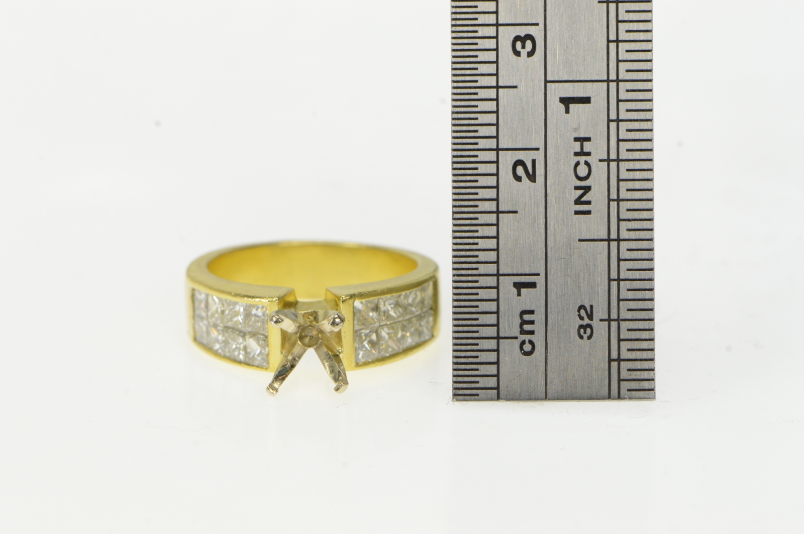 18K 1.50 Ctw VS Diamond Engagement Setting Yellow Gold Ring, Size 6.75 ...
