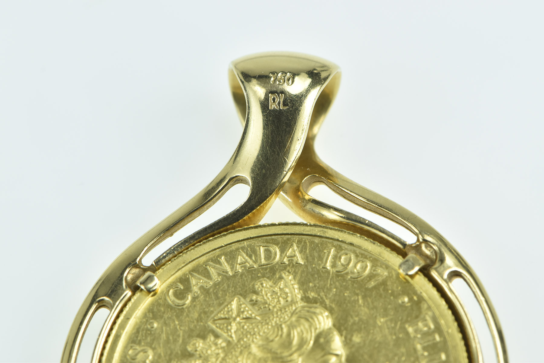 18K 1997 Canadian $200 Raven Haida Mask Coin Yellow Gold Pendant ...