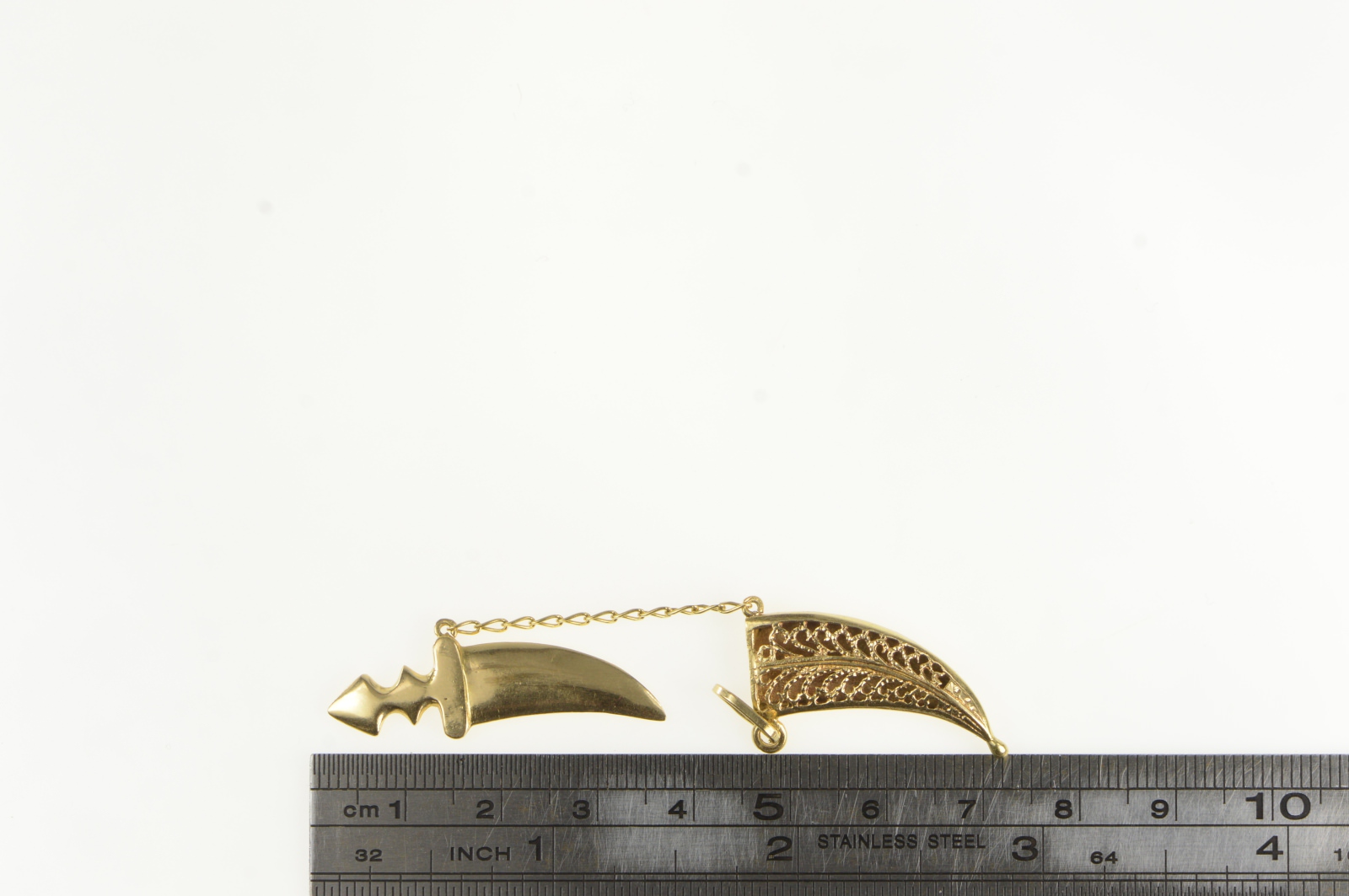 18K 3D Articulated Turkish Dagger Sheath Yellow Gold Charm/Pendant ...