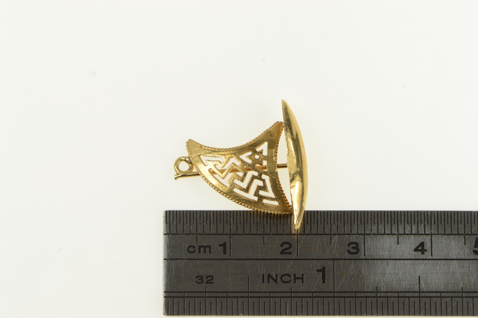 18K 3D Greek Wave Pattern Sail Boat Yellow Gold Charm/Pendant ...