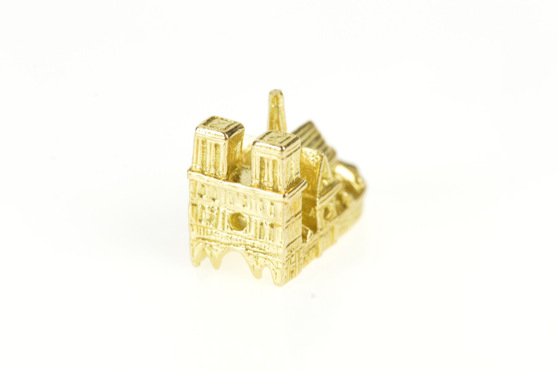 18K 3D Notre Dame Paris Cathedral Souvenir Yellow Gold Charm/Pendant ...