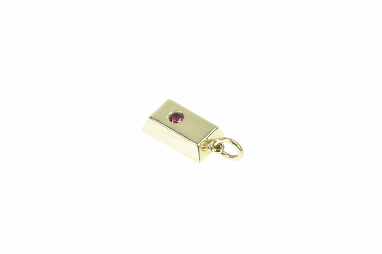 18K Cartier Syn. Ruby Bar Ingot Designer Yellow Gold Charm/Pendant ...