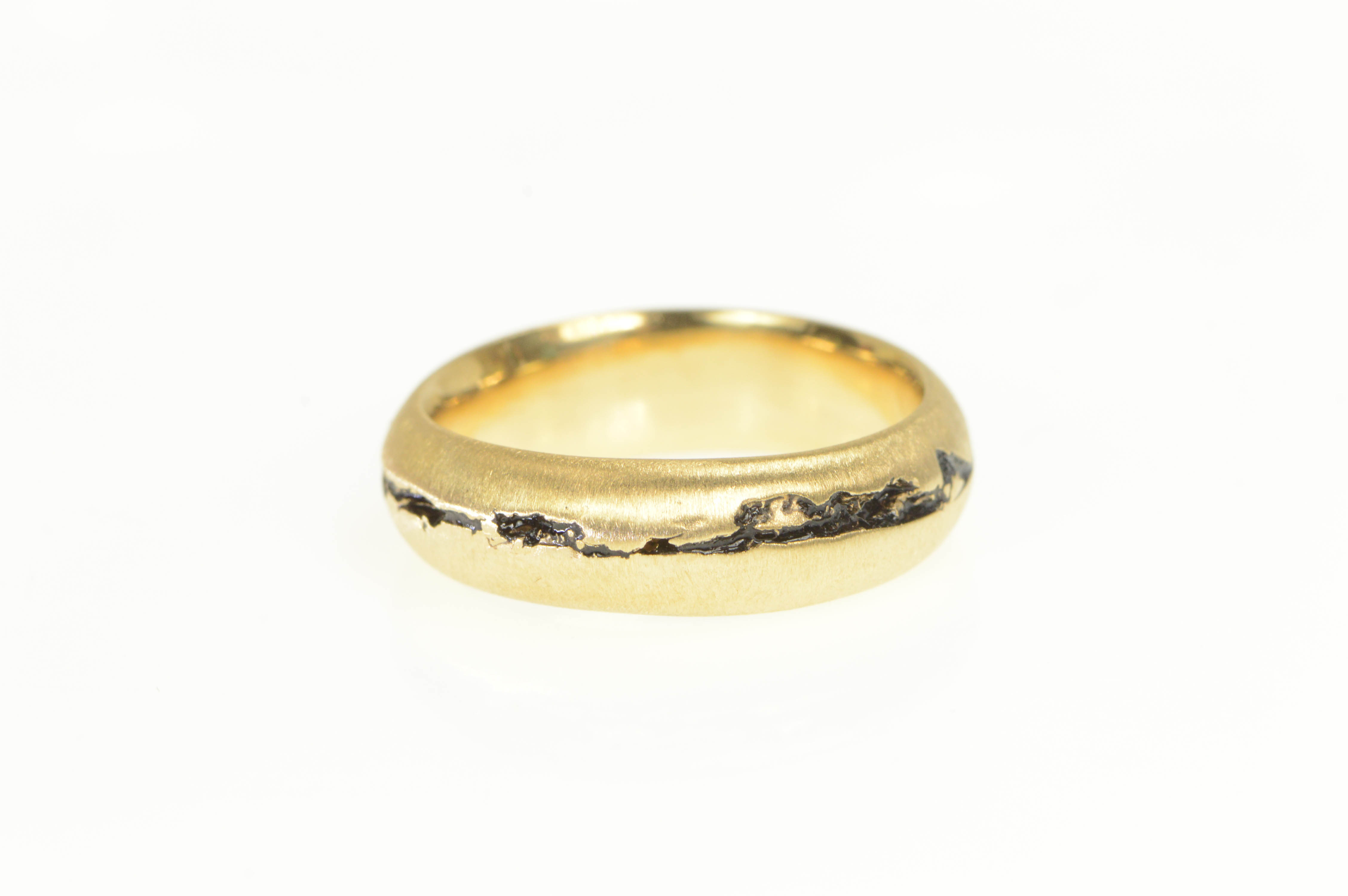 18K Douglas Zaruba Designer Fracture Wedding Yellow Gold Ring, Size 9. ...