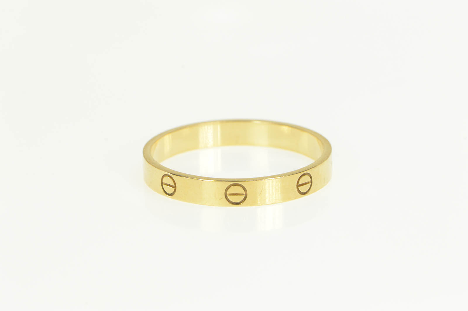 18K Men's Cartier Love Signature Designer Yellow Gold Ring, Size 13.75 ...