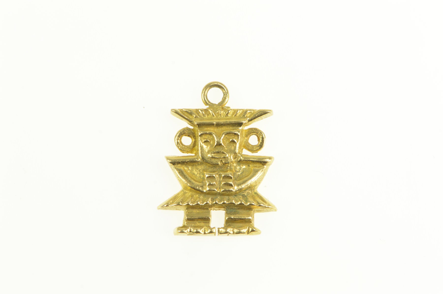 18K Ornate Peruvian Tribal Figure Ornate Yellow Gold Charm/Pendant ...