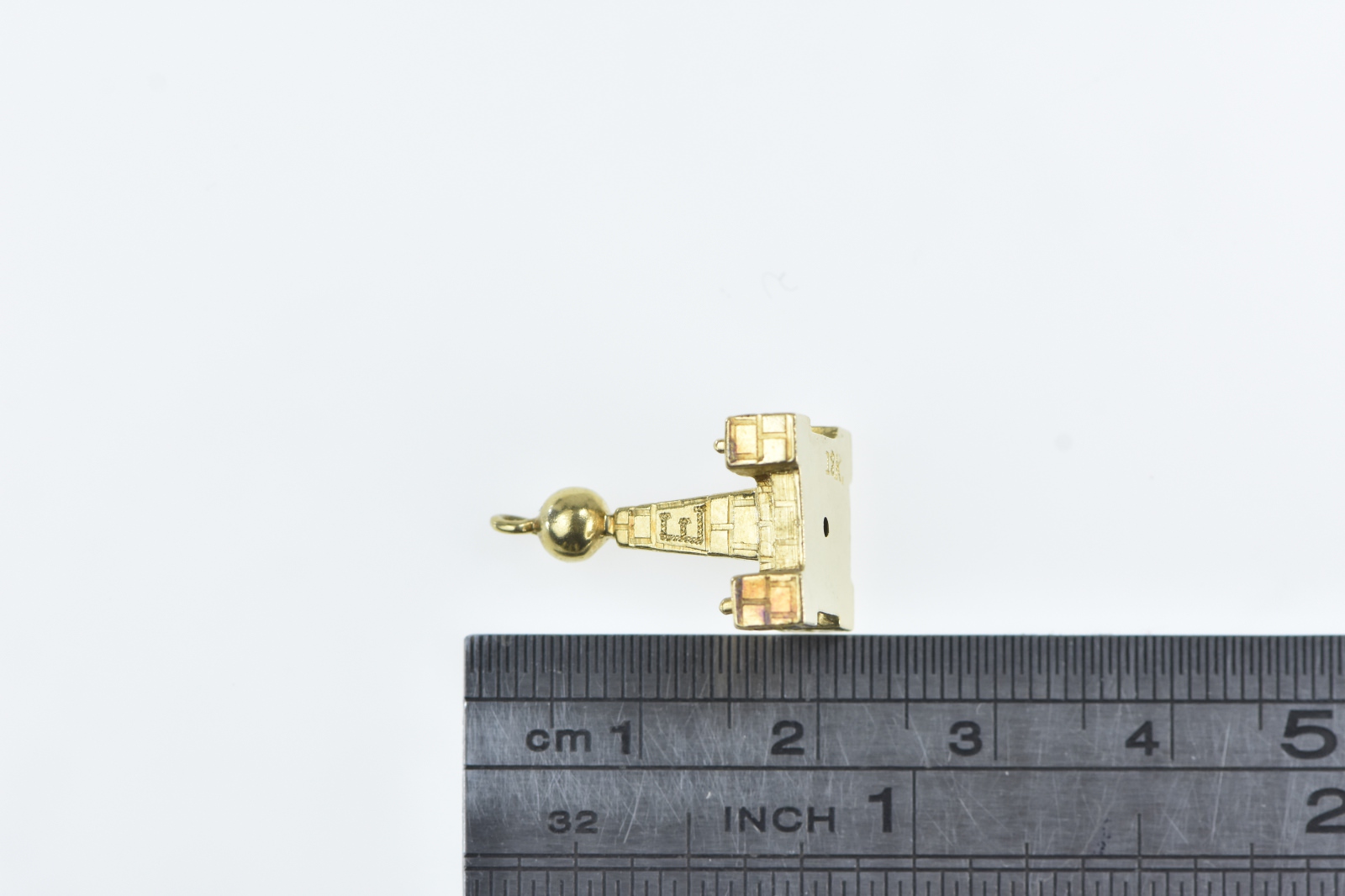 18K Pyramid Tower Vintage Statue Monument Yellow Gold Charm/Pendant ...