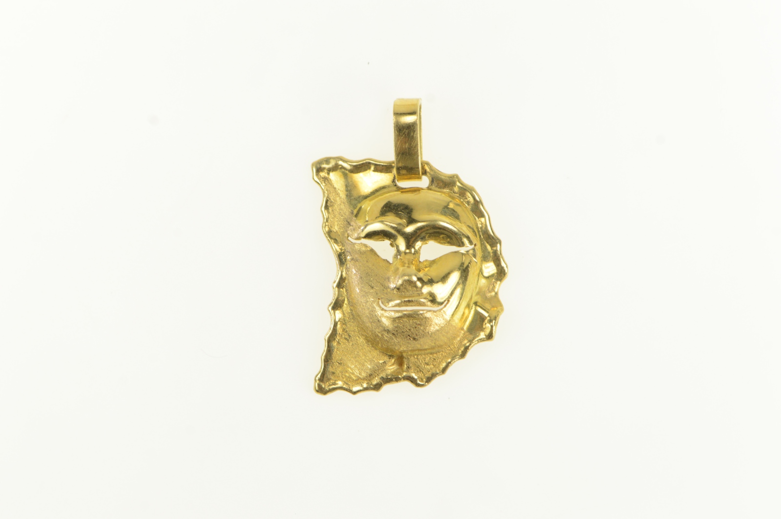 18K Repousse Handmade Venetian Mask Italy Yellow Gold Charm/Pendant ...