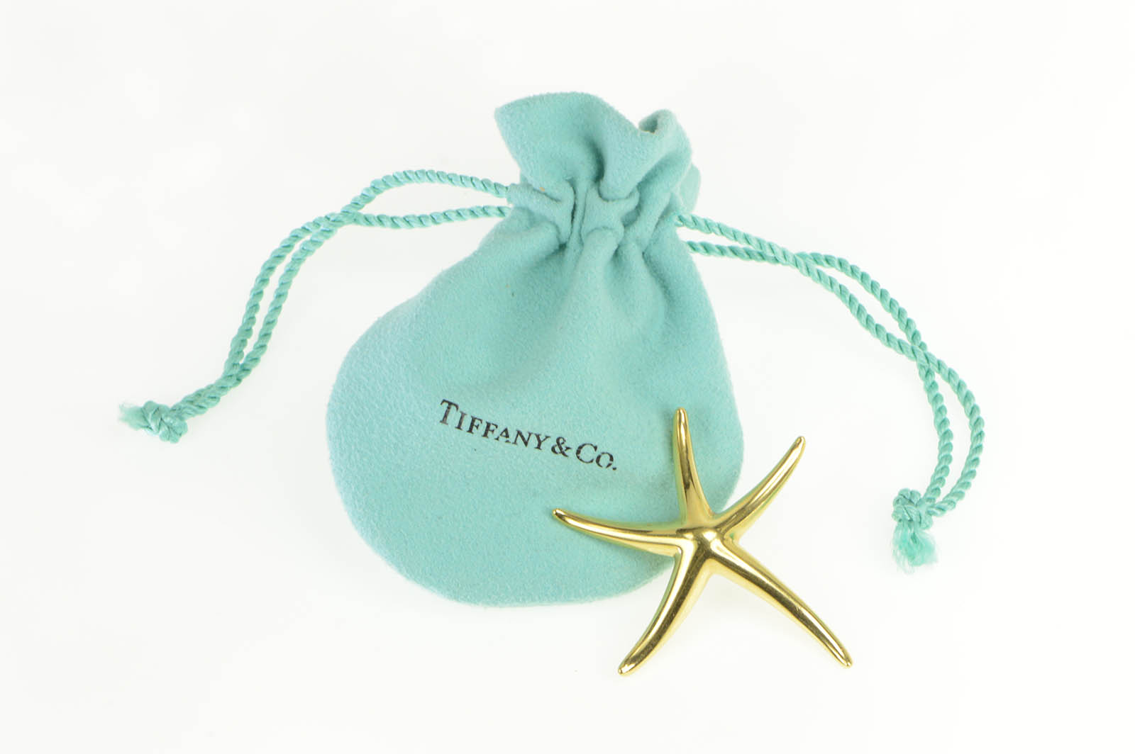 18K Tiffany & Co. Elsa Peretti Starfish Designer Yellow Gold Pendant ...