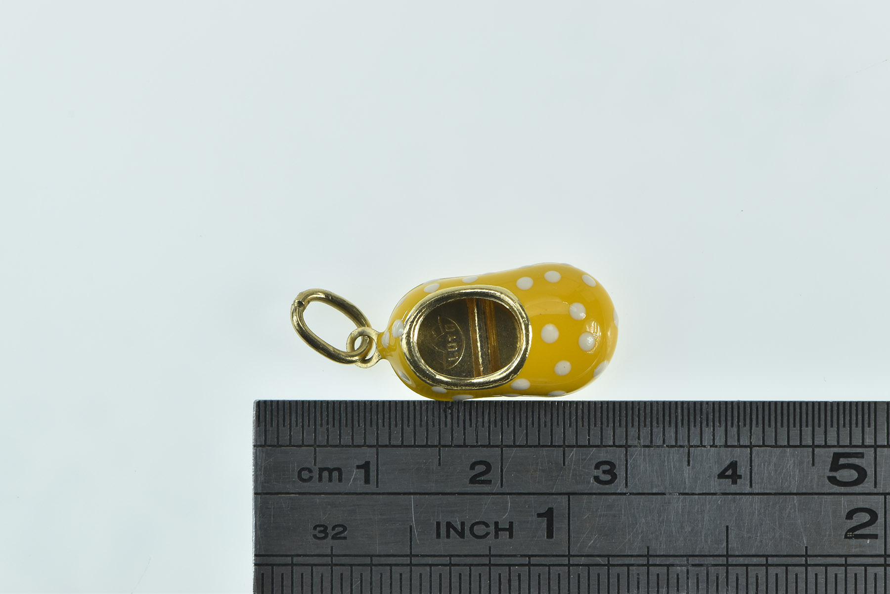 18K Yellow Enamel Mary Jane Girls Shoe Yellow Gold Charm/Pendant ...