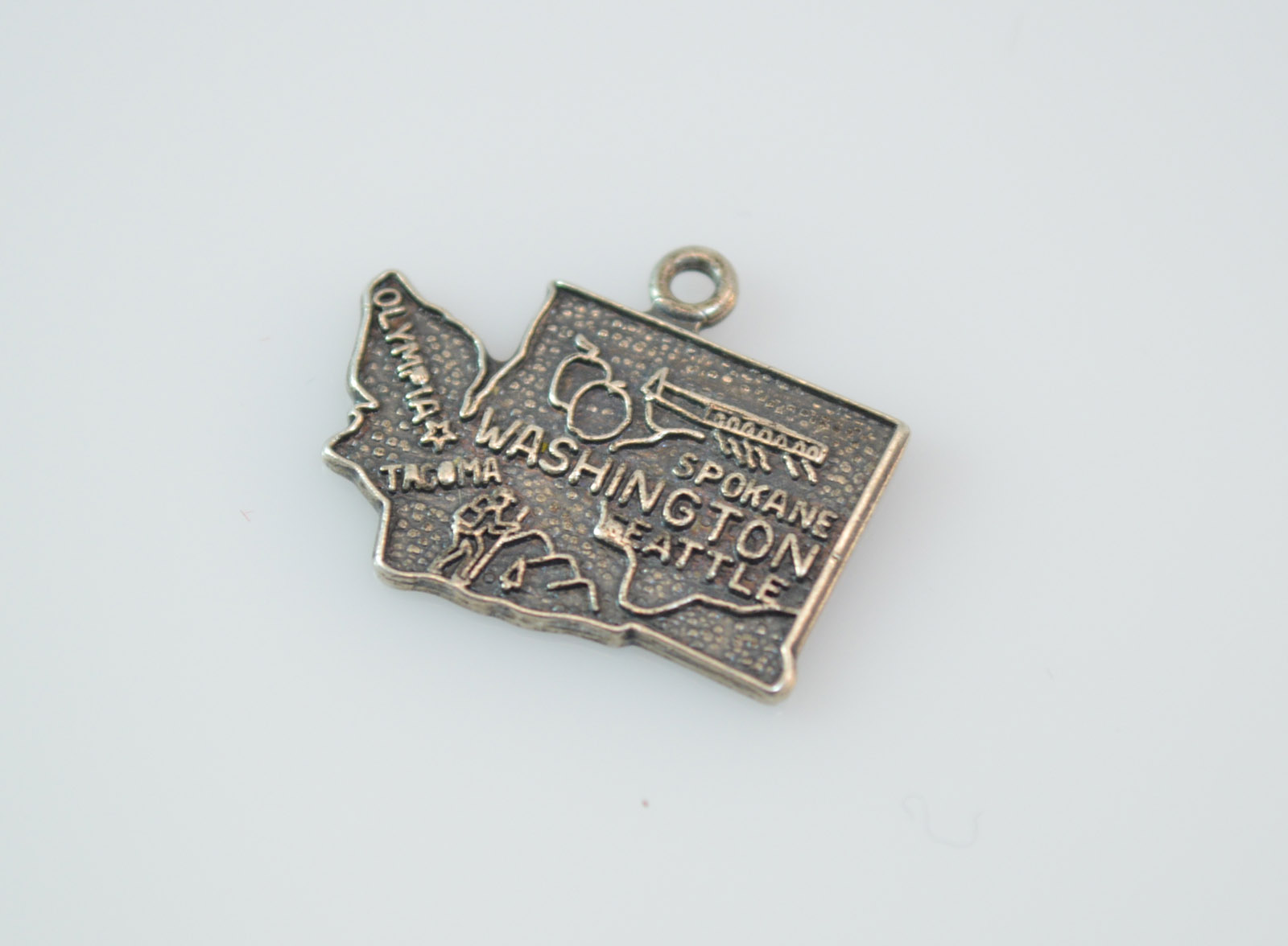 1.9g Solid Silver Map Of Washington State Sterling Charm Marked ...