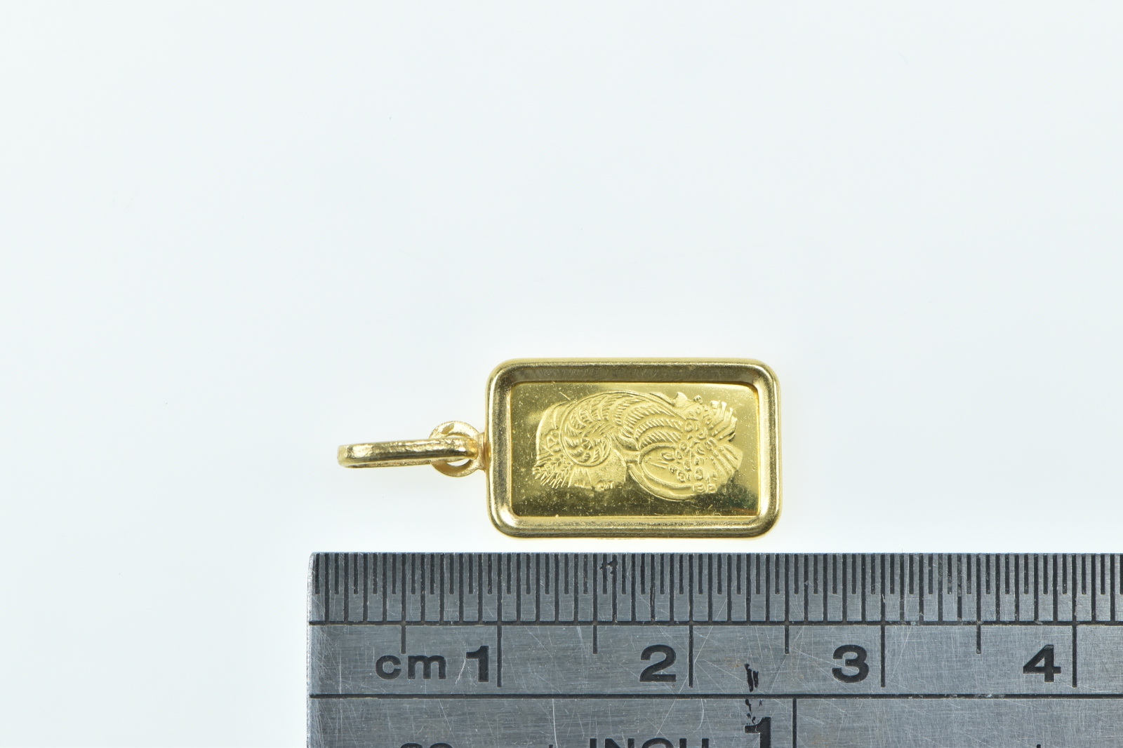 21K Fortuna Credit Suisse 1g One Gram Bar Yellow Gold Charm/Pendant ...