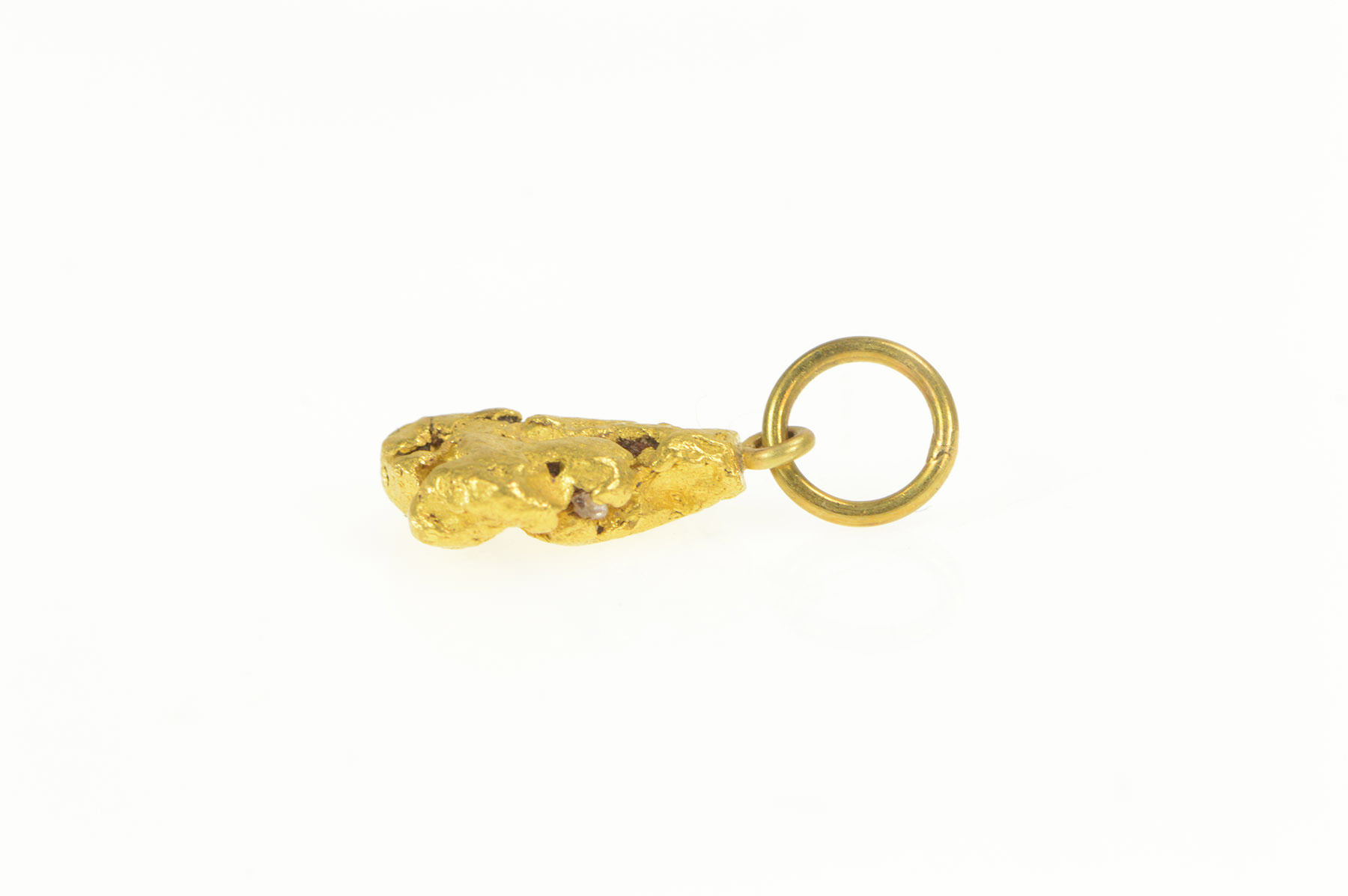 22K Abstract Raw Natural Cluster Textured Nugget Yellow Gold Charm ...