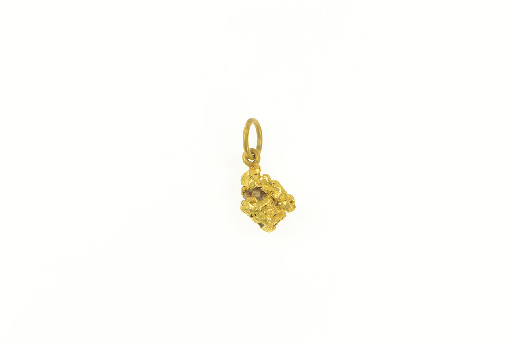 22K Natural Cluster Textured Abstract Nugget Yellow Gold Charm/Pendant ...