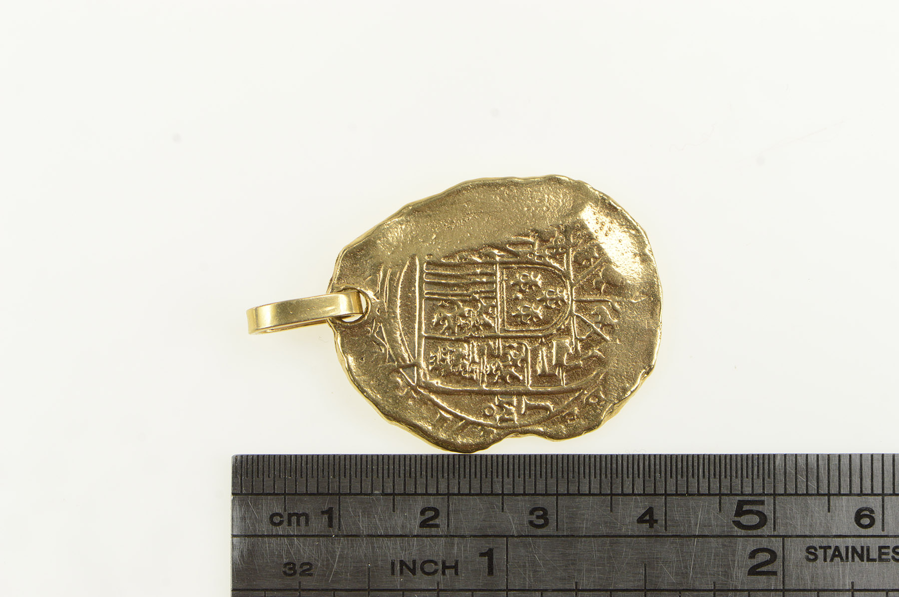 22K Spanish Escudo Tribute? Shipwreck Coin Yellow Gold Pendant ...