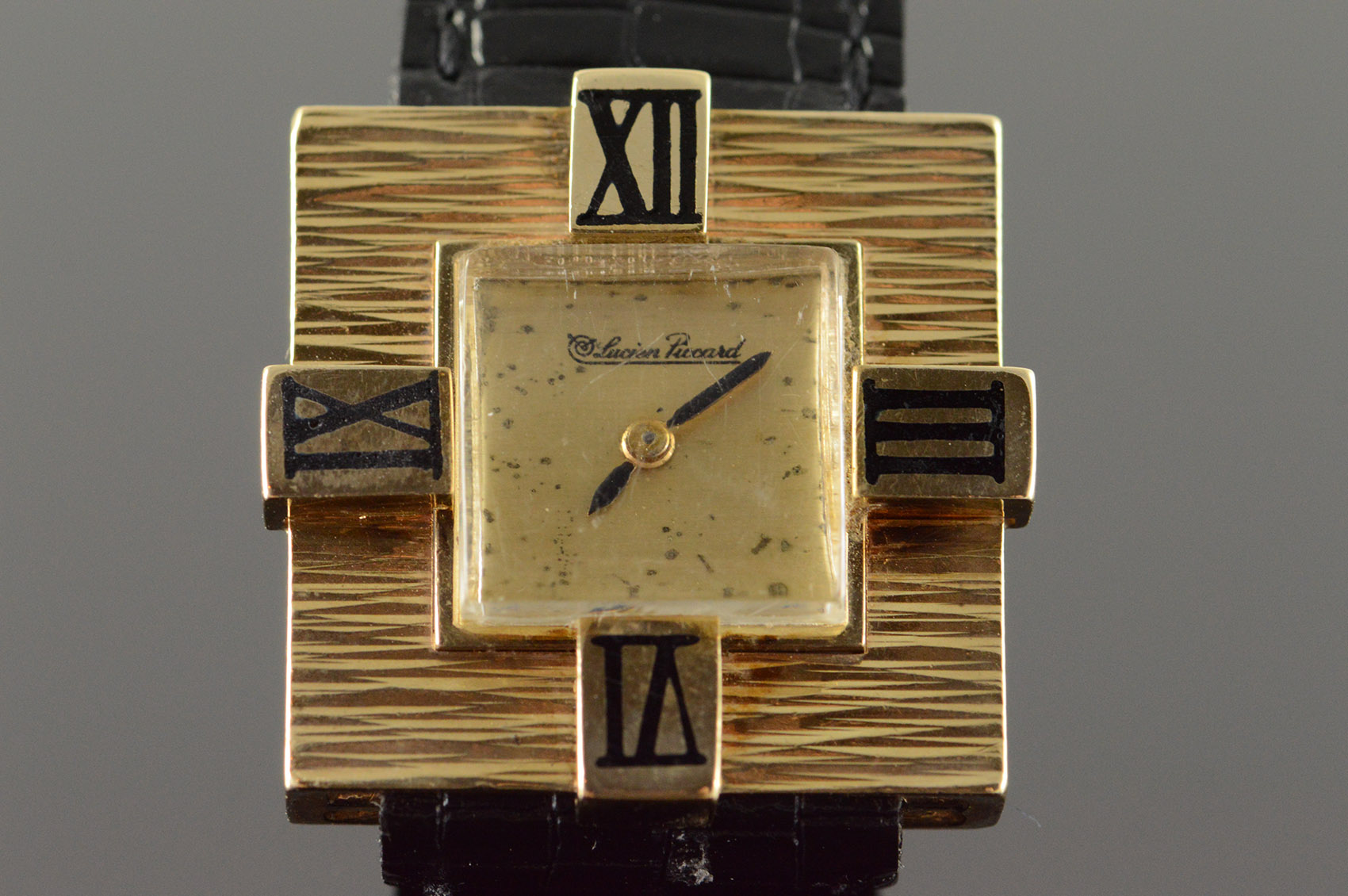 24mm Lucien Piccard Vintage Square Roman Numeral Wrist Watch - Men's ...