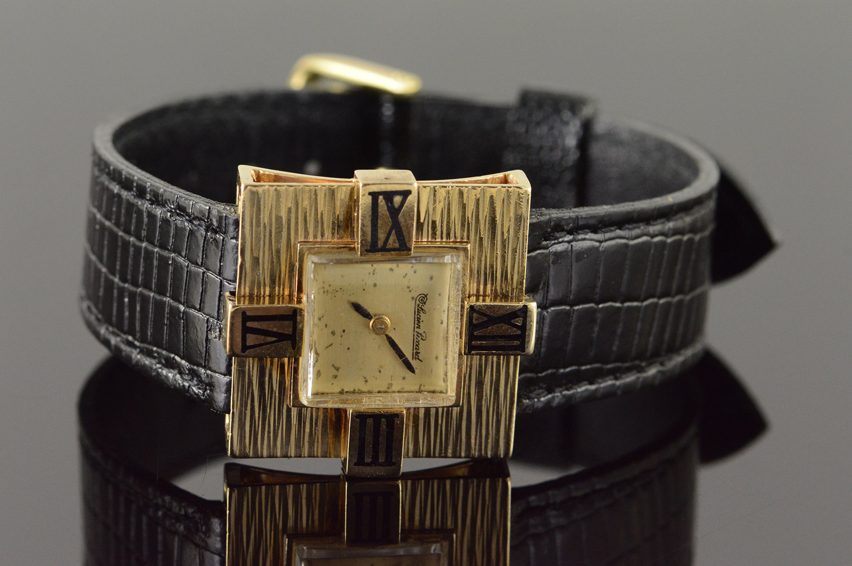 24mm Lucien Piccard Vintage Square Roman Numeral Wrist Watch - Men's ...