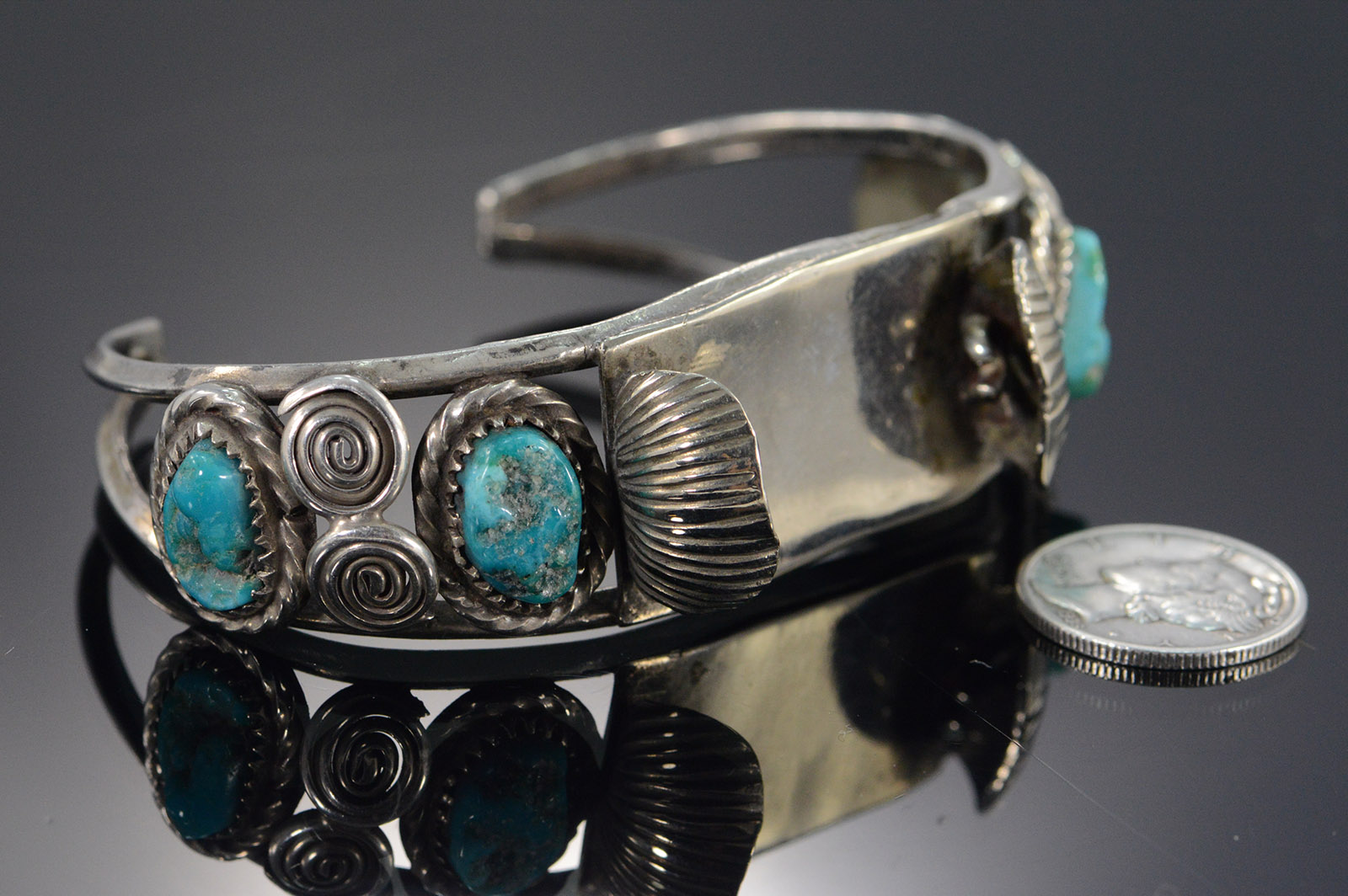 29g Sterling Silver Native American Popcorn Turquoise Watch Holder ...