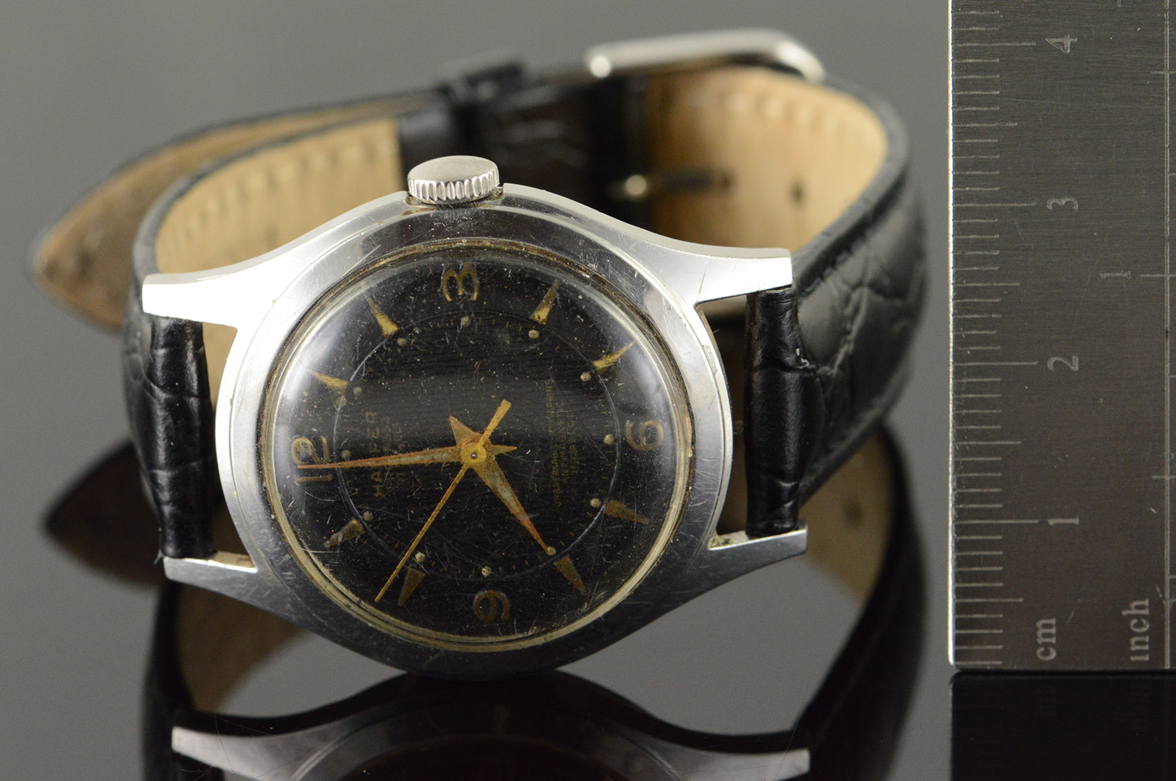 32mm Harper Progress 17 Jewel Black Dial Wrist Watch - Men's | Property ...