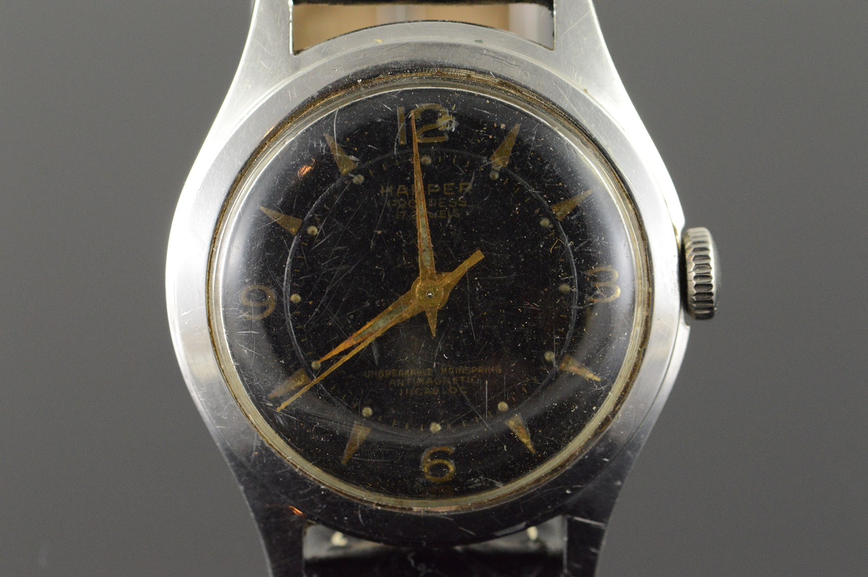 32mm Harper Progress 17 Jewel Black Dial Wrist Watch - Men's | Property ...